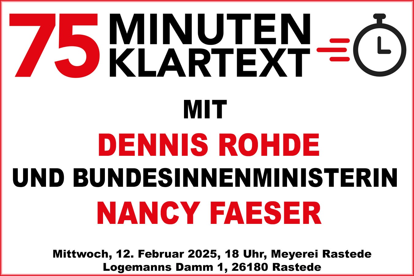 Dennis Rohde holt Nancy Faeser nach Rastede › SPD-Bezirk Weser-Ems